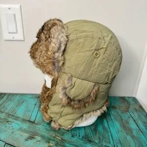 Vintage | Accessories | Crowncap Natural Rabbit Fur Trapper Hat Mens ...